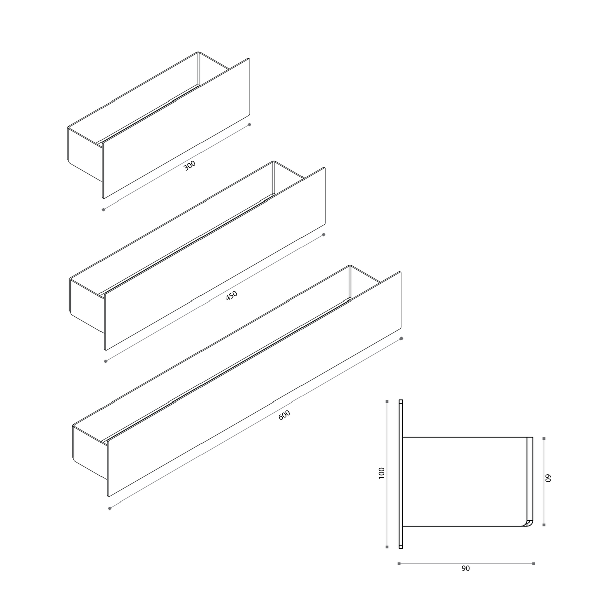 No drill shower shelf – Neptune | minimalist | Steelve